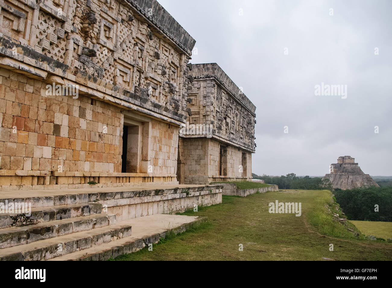 Ancient mayan pyramid. Uxmal, Merida, Yucatan, Mexico Stock Photo - Alamy