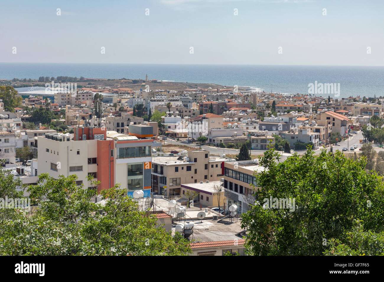 Paphos cityscape, residential district. Paphos is a Mediterranean ...