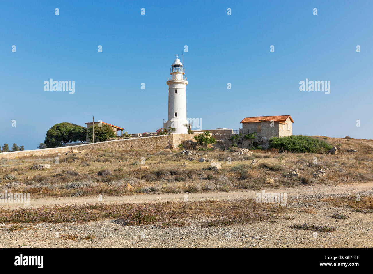 Paphos old mediterranean lighthouse on Cyprus Stock Photo - Alamy