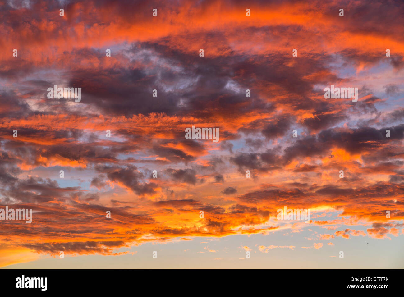 dramatic sunset sky with orange clouds Stock Photo - Alamy