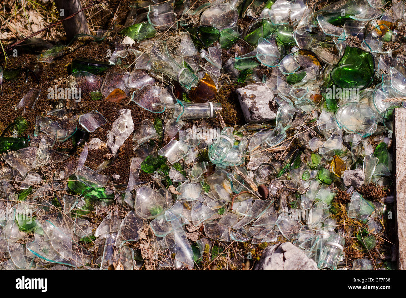 Shards of glass bottles Stock Photo - Alamy