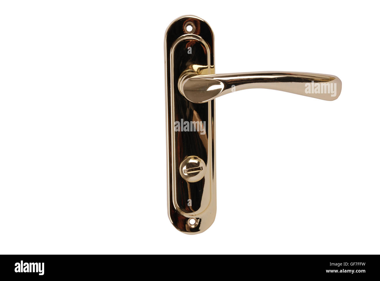 Metal door handle isolated on white background. Closeup with clipping ...