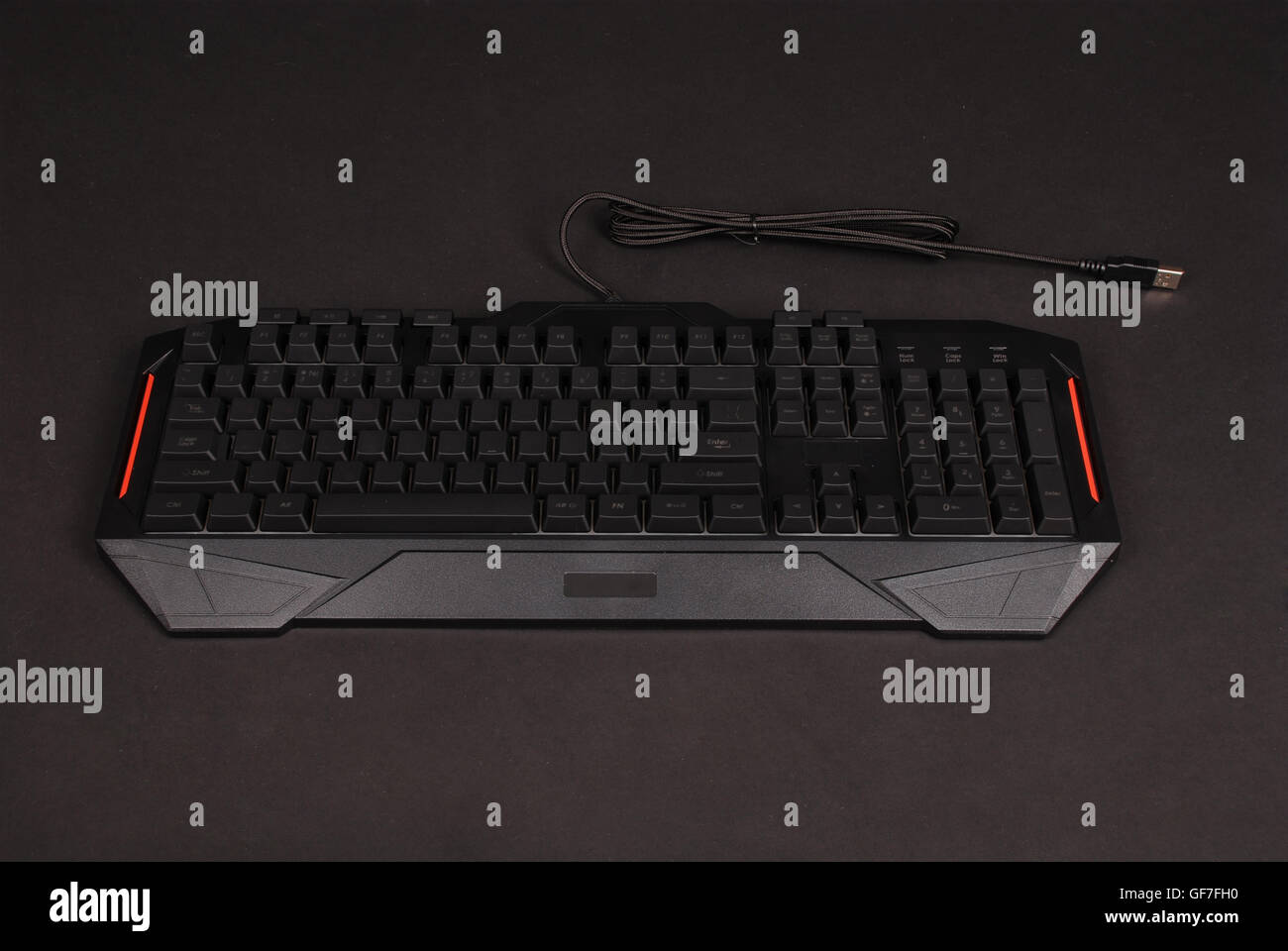 Computer keyboard isolated on black background with soft shadow Stock ...