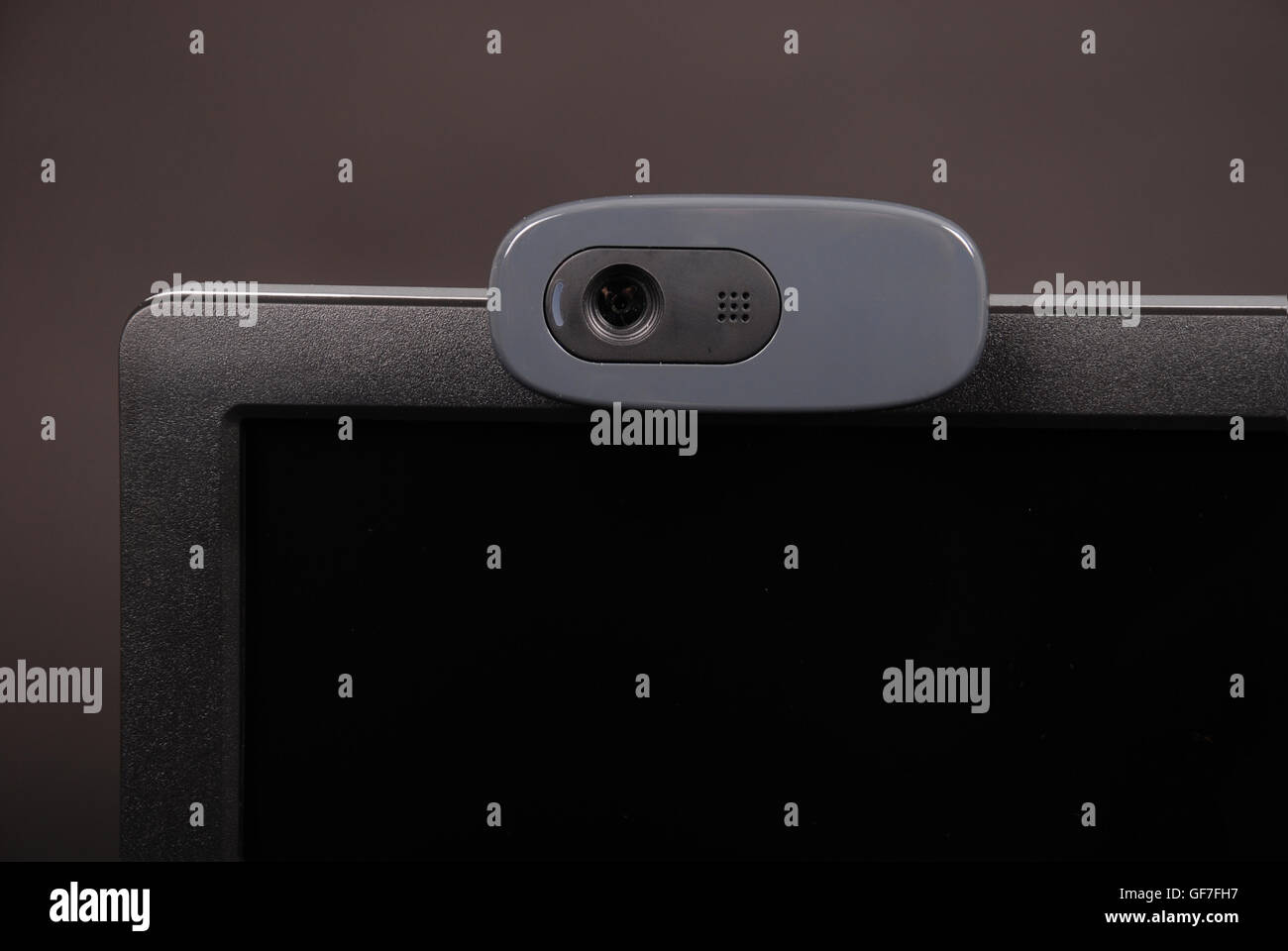 Web camera isolated on black background with soft shadow. Close-up ...