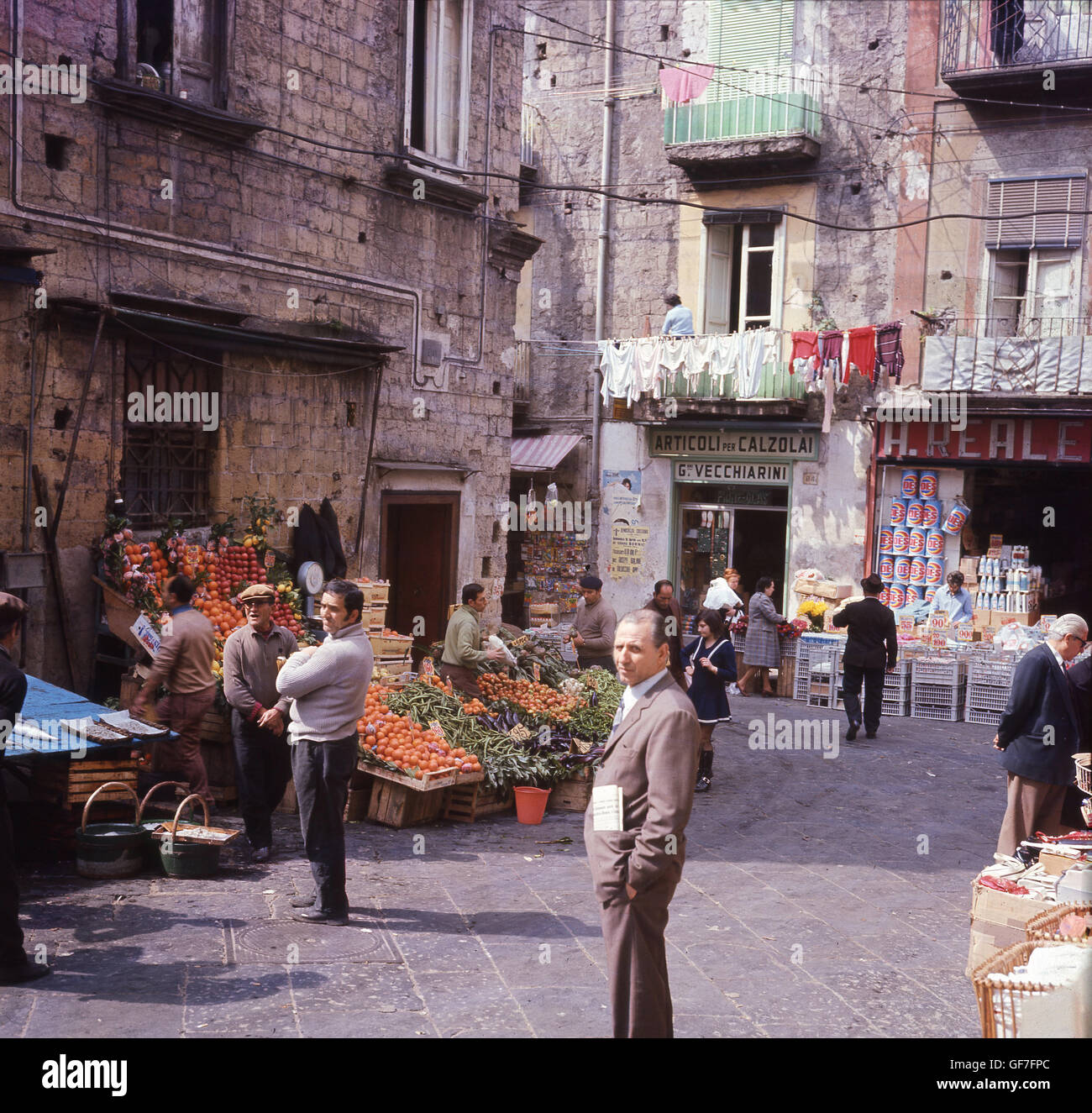 1960s, historical, a side street in Rome, Italy, showing local people ...