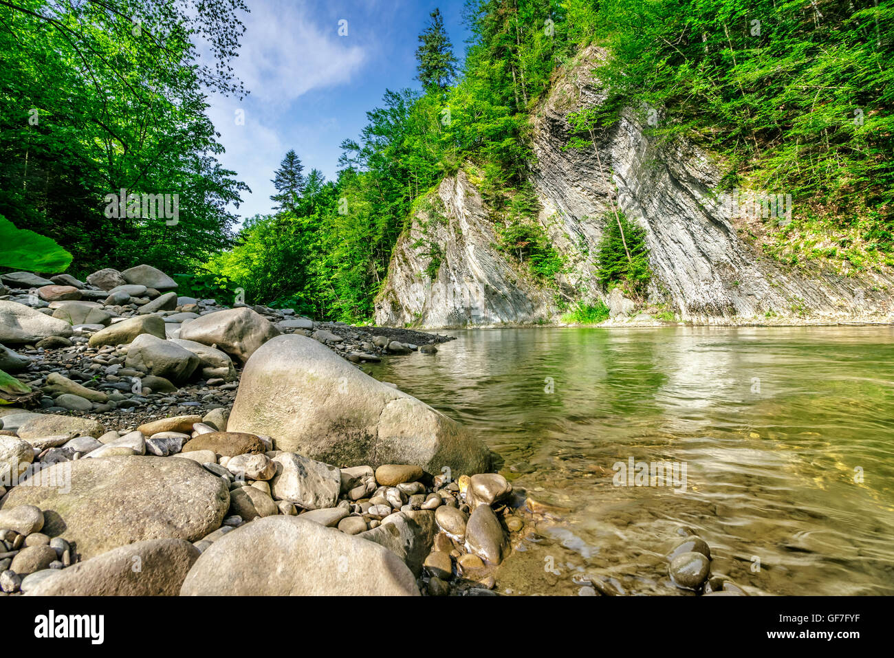 Top view flowing mountain river hi-res stock photography and images - Alamy