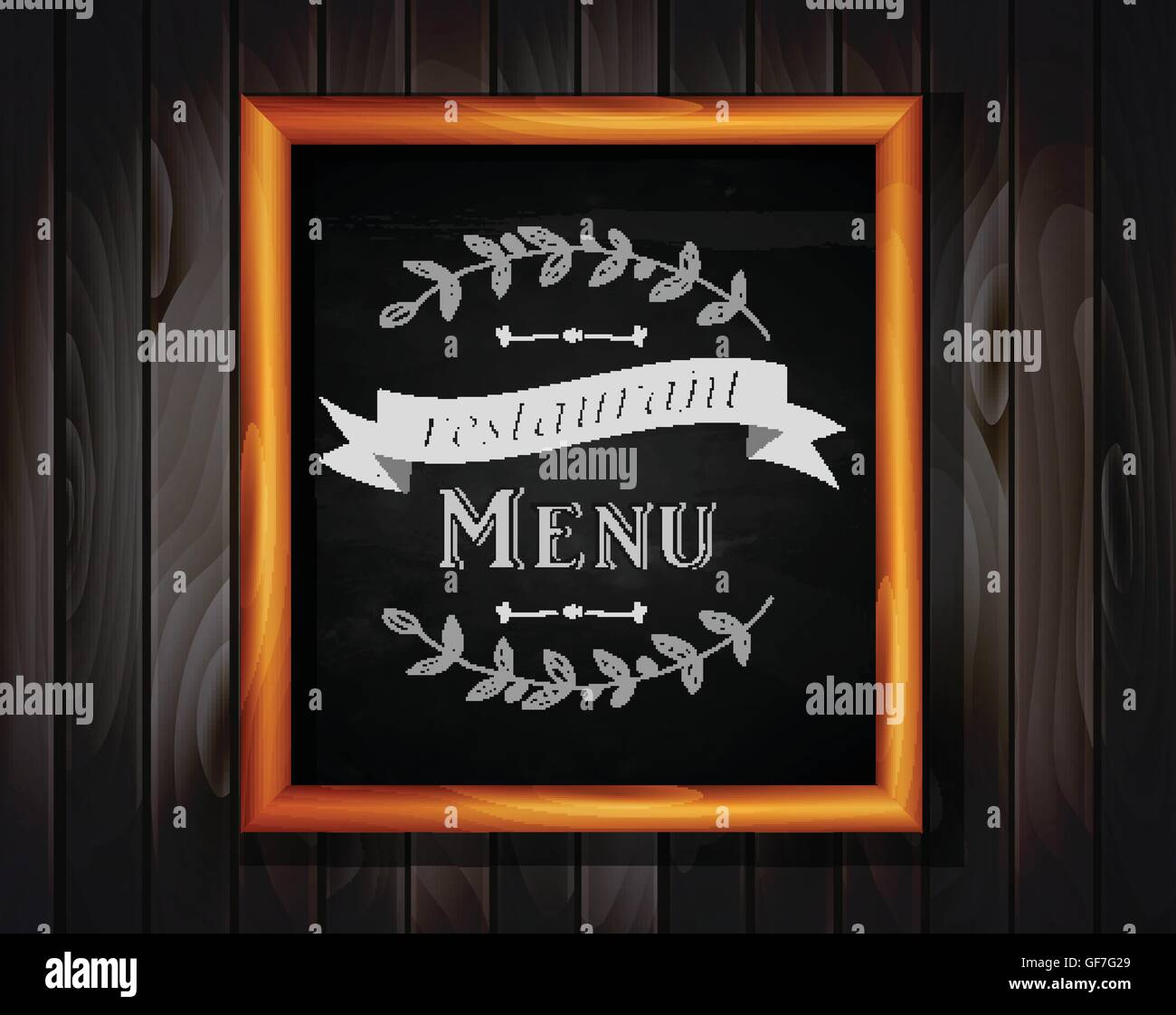 Menu blackboard on wall Stock Vector Images - Alamy