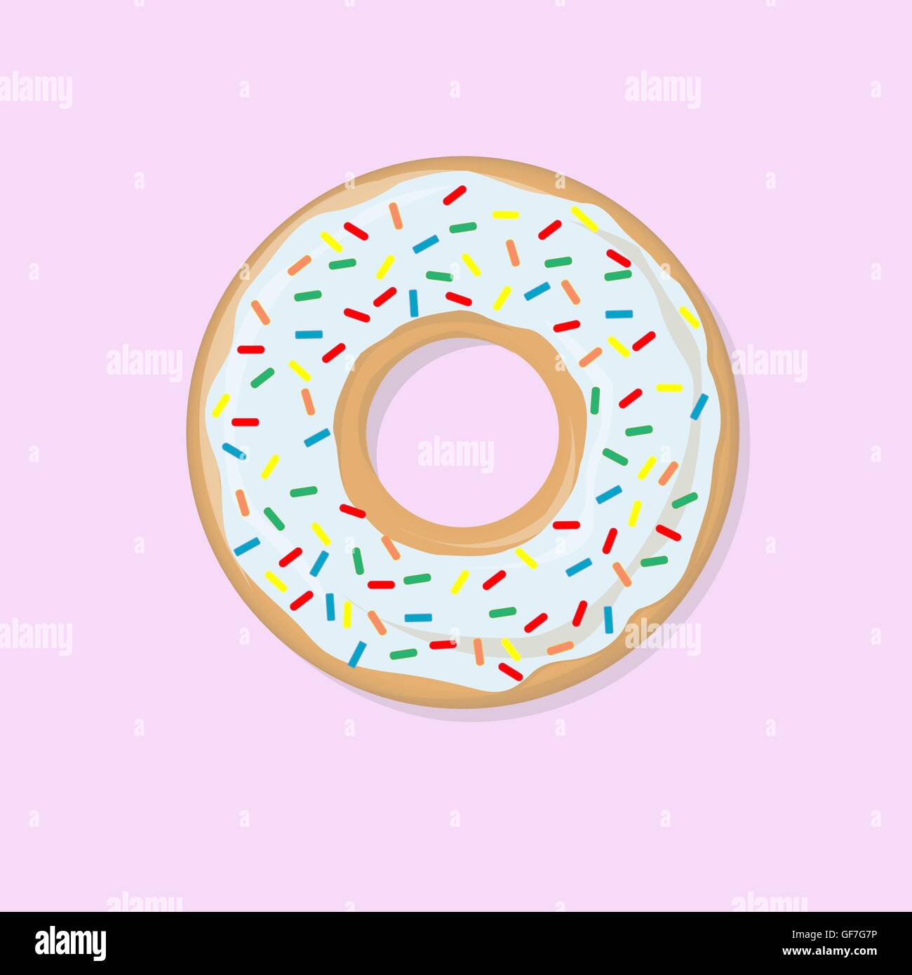 Blue donut with bright topping illustration Stock Vector Image & Art ...
