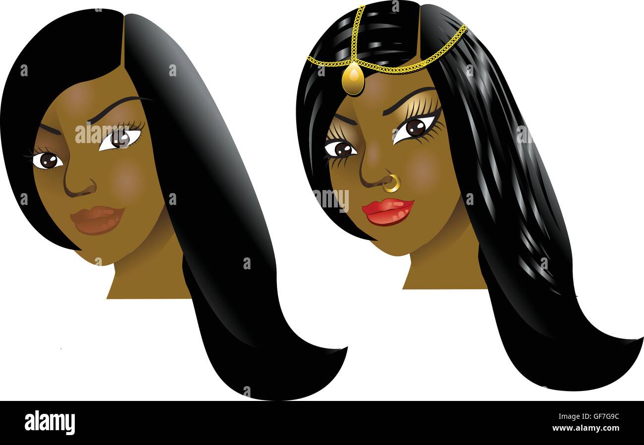 Vector Illustration of a woman with little or no makeup, natural before ...