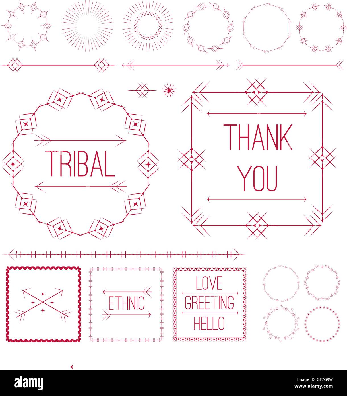 Set of Ethnic ornamental decor elements Stock Vector Image & Art - Alamy