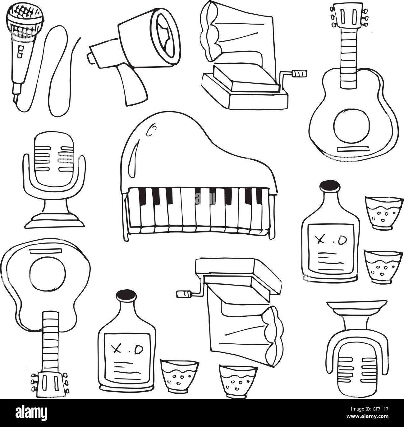 Doodle of object music Stock Vector Image & Art - Alamy