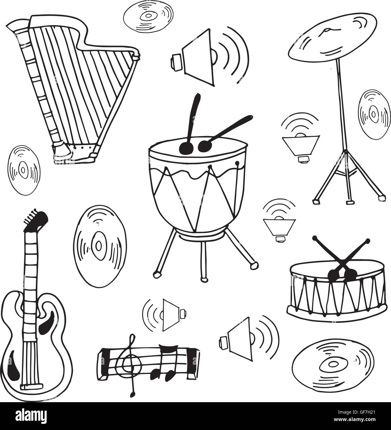 Doodle of music set collection Stock Vector Image & Art - Alamy