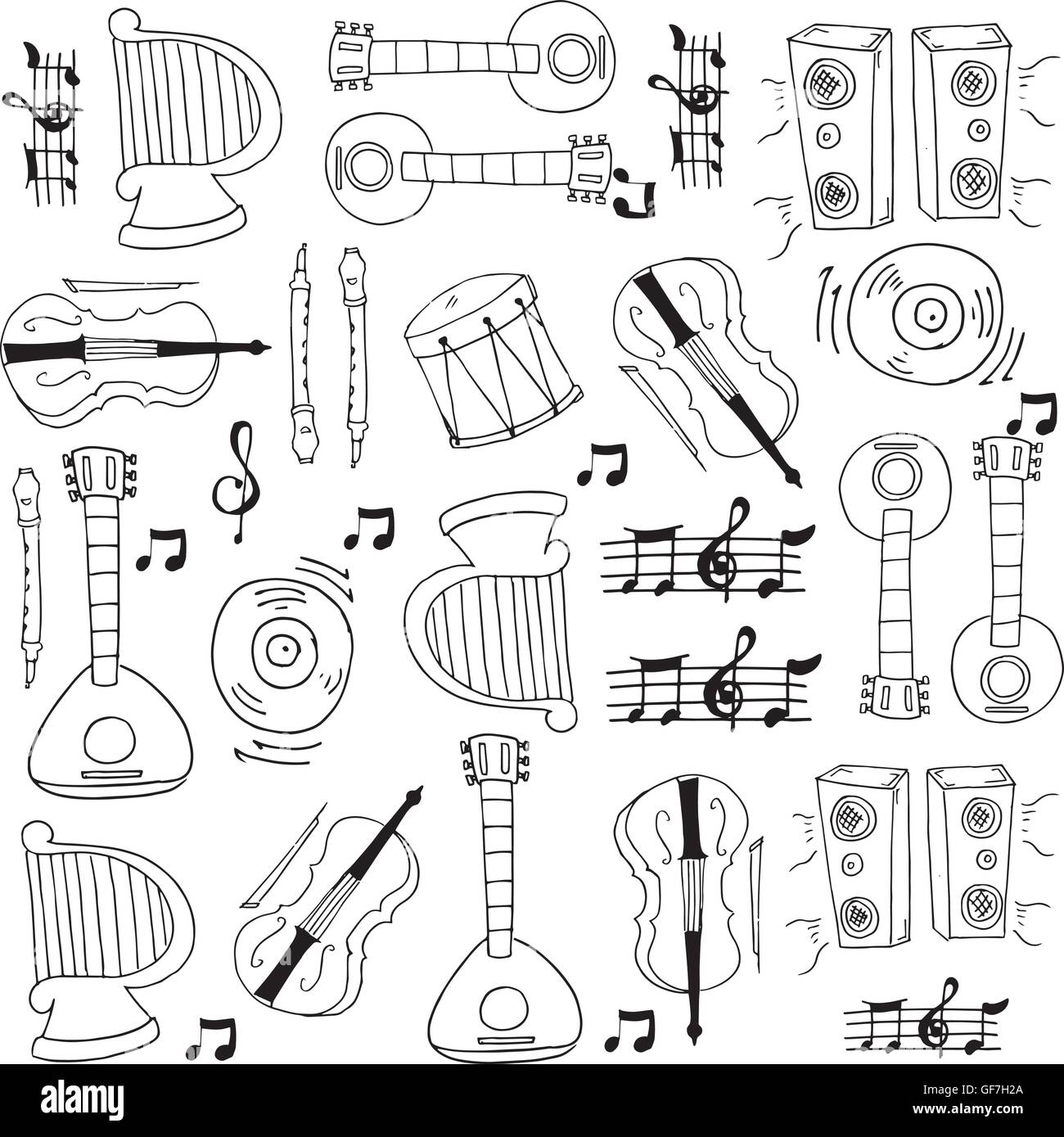 Music doodles hi-res stock photography and images - Alamy