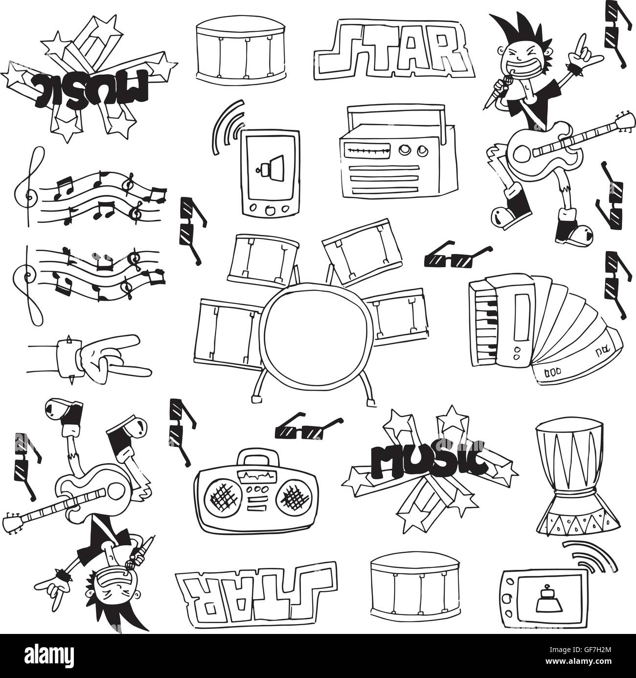 Doodle of music set stock vector Stock Vector Image & Art - Alamy