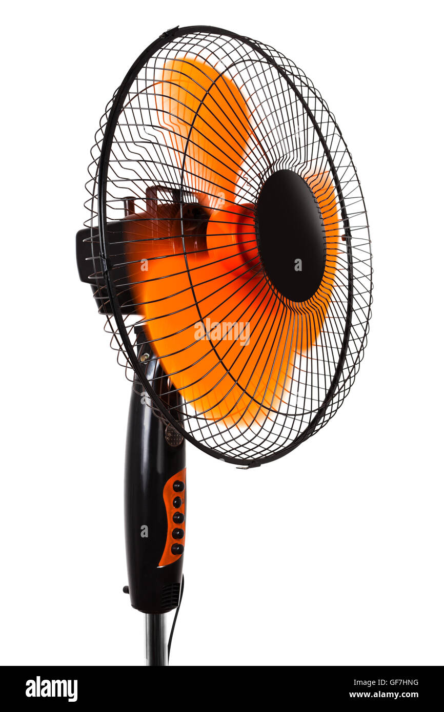 modern orange fan on a white background Stock Photo - Alamy