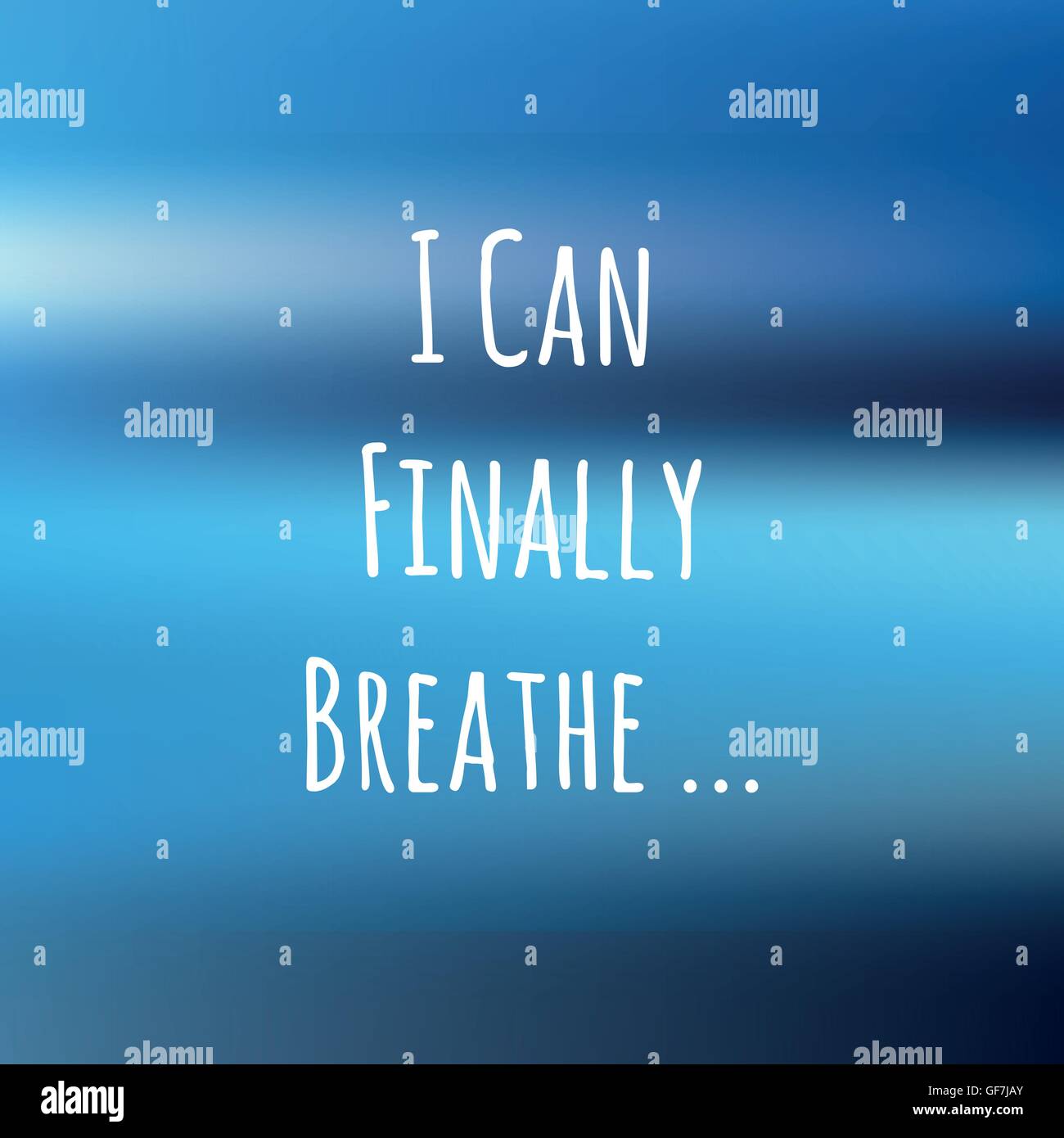 blue background with cute text I CAN FINALLY BREATHE for design cards ...