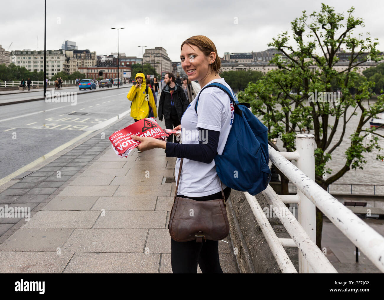 Campaign woman handing out hi-res stock photography and images - Alamy