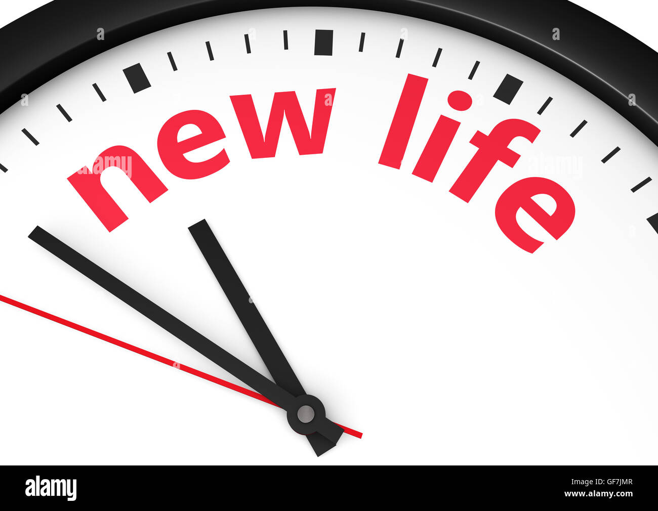 Time for a new lifestyle concept with a clock and new life word and ...