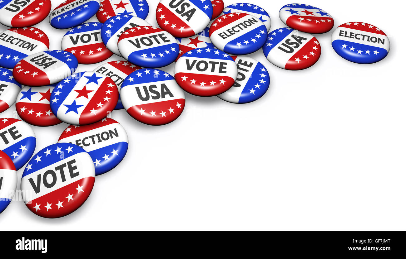 US presidential election in USA concept with sign and flag colors on ...