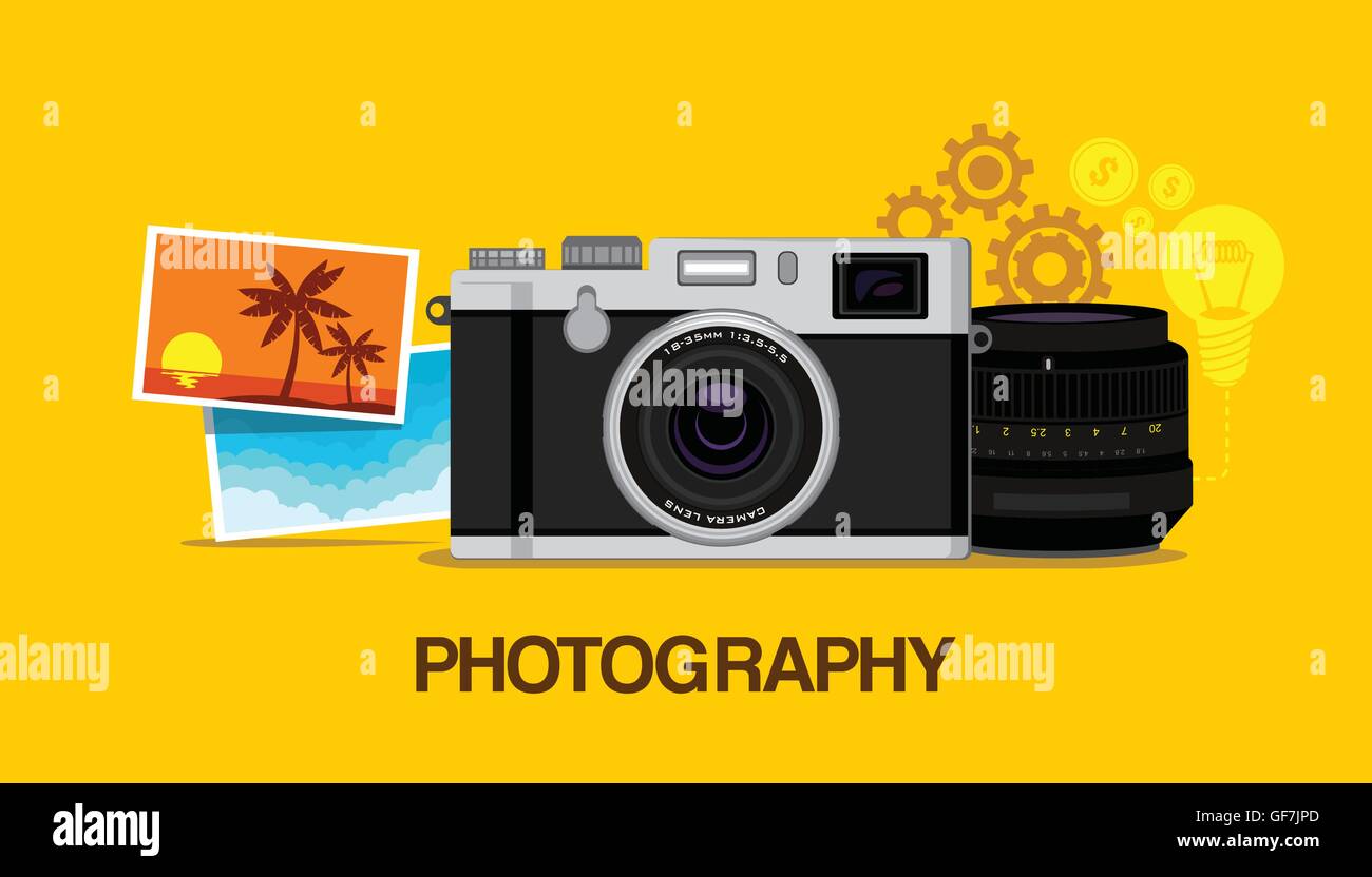 Studio photo yellow background Stock Vector Images - Alamy