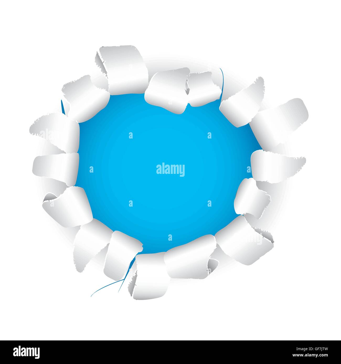 Ripped paper with blue hole full vector background Stock Vector Image ...