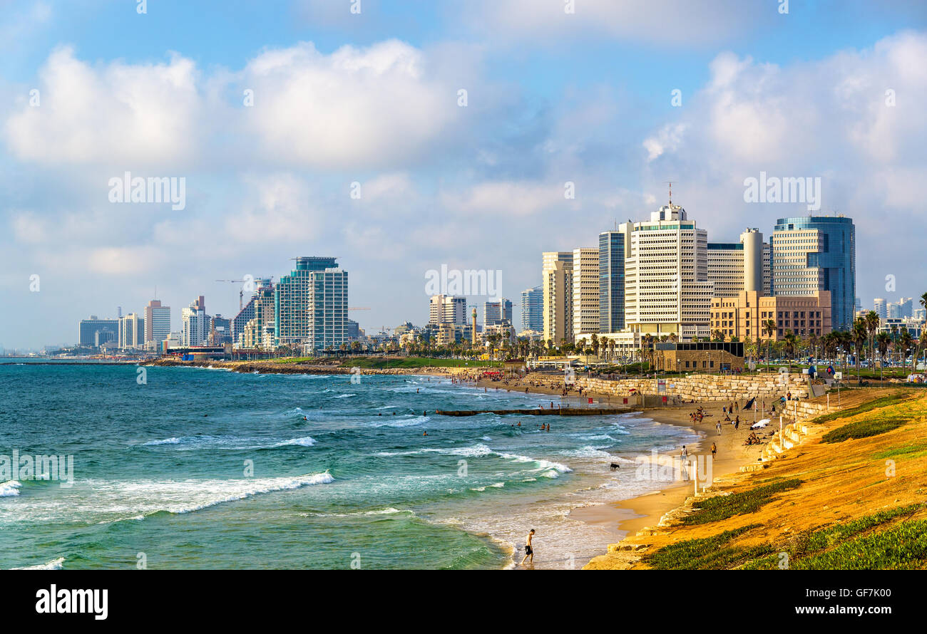 View of the Mediterranean waterfront in Tel Aviv Stock Photo - Alamy