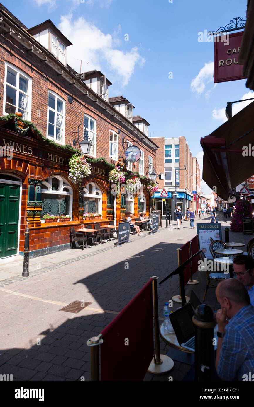 Road scene in historic centre / central Worcester city on Friar Street ...