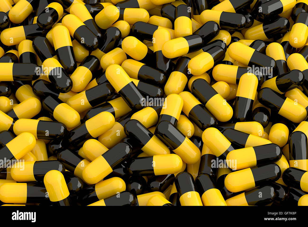3D rendering of pill capsule pile background Stock Photo - Alamy