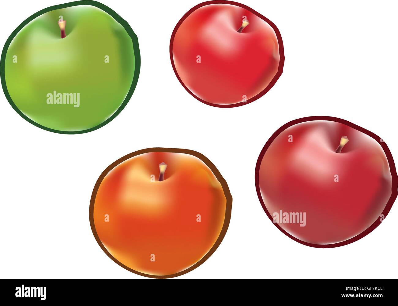 Set of apples isolated on white background Stock Vector Image & Art - Alamy