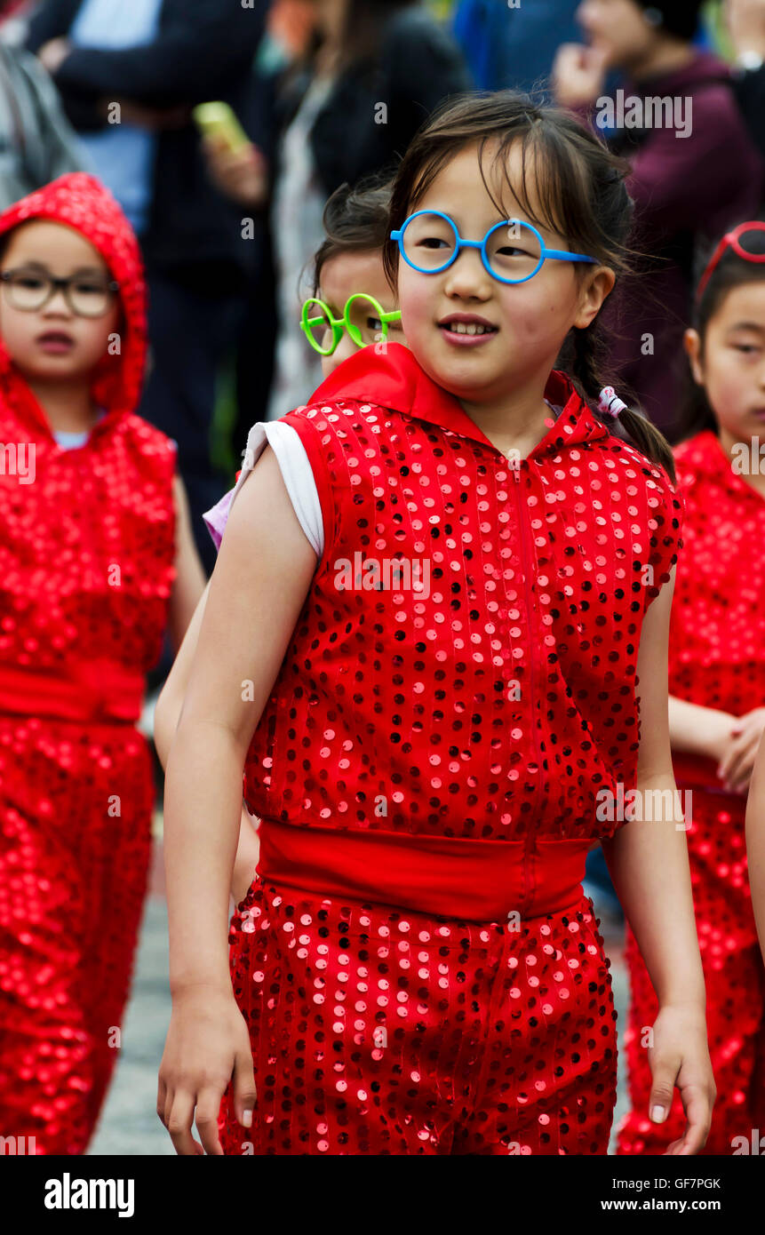 Chinese girls, dancers taking part in the Carnival Parade, part of the ... Chinese girls, dancers taking part in the Carnival Parade, part of the ...