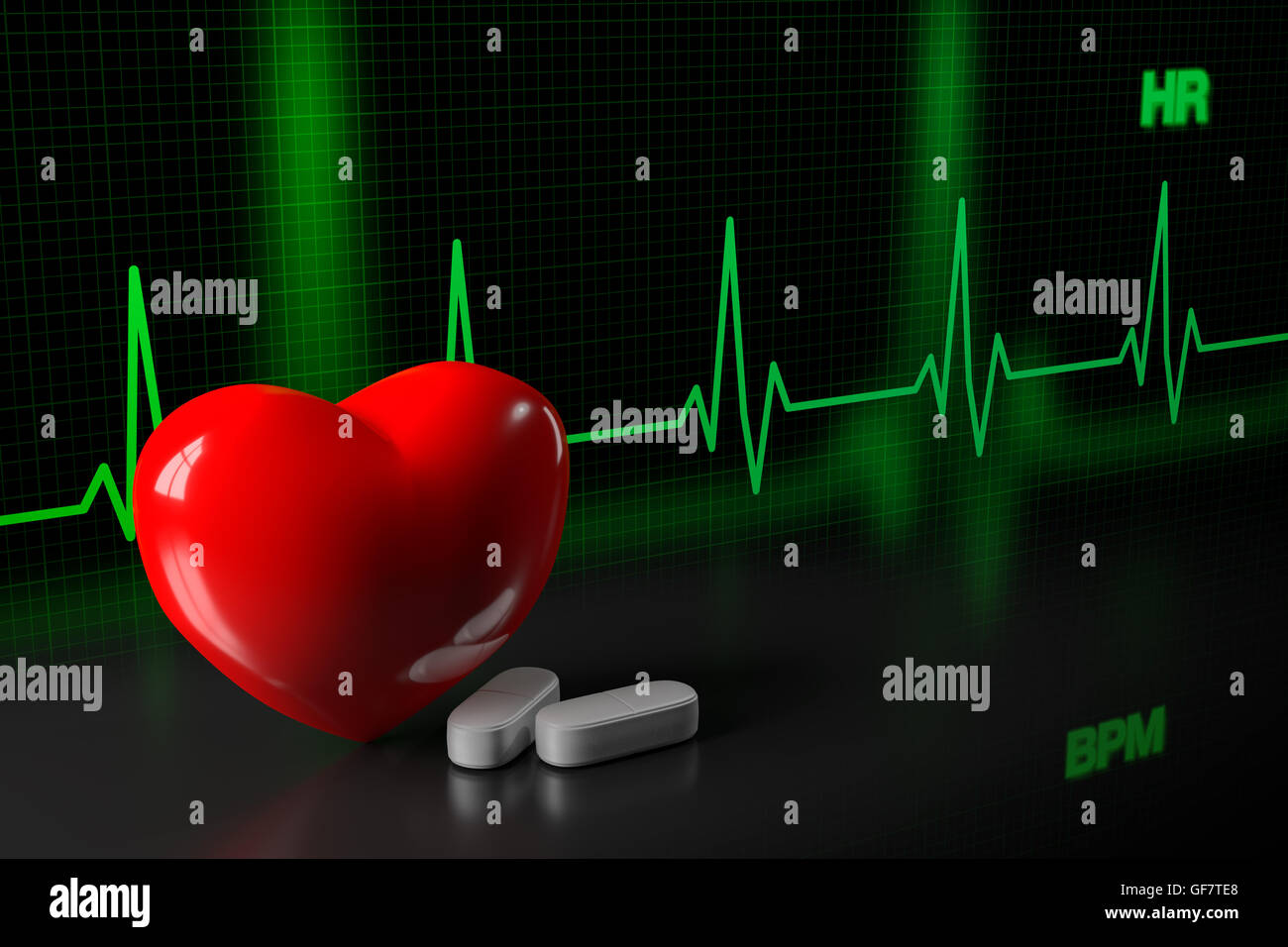 3D rendering of pill medicine for heart Stock Photo - Alamy