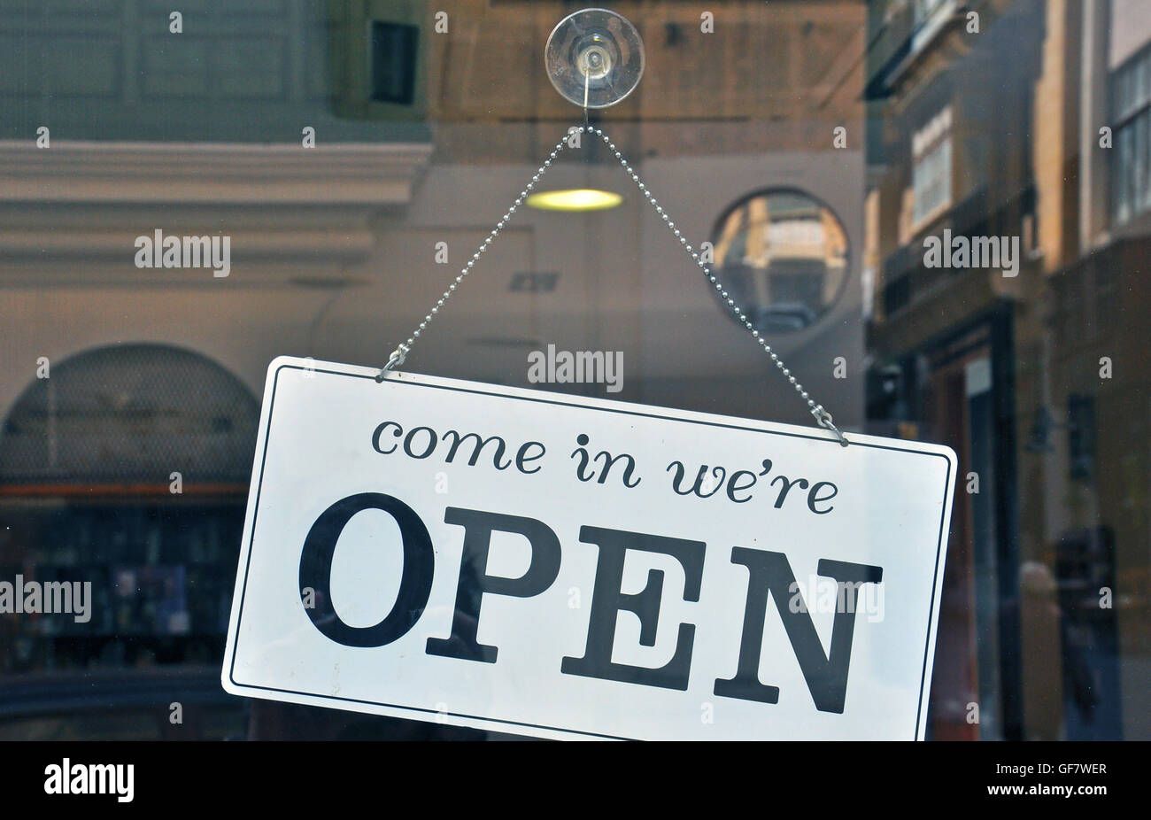 Open sign in street cafe Stock Photo - Alamy
