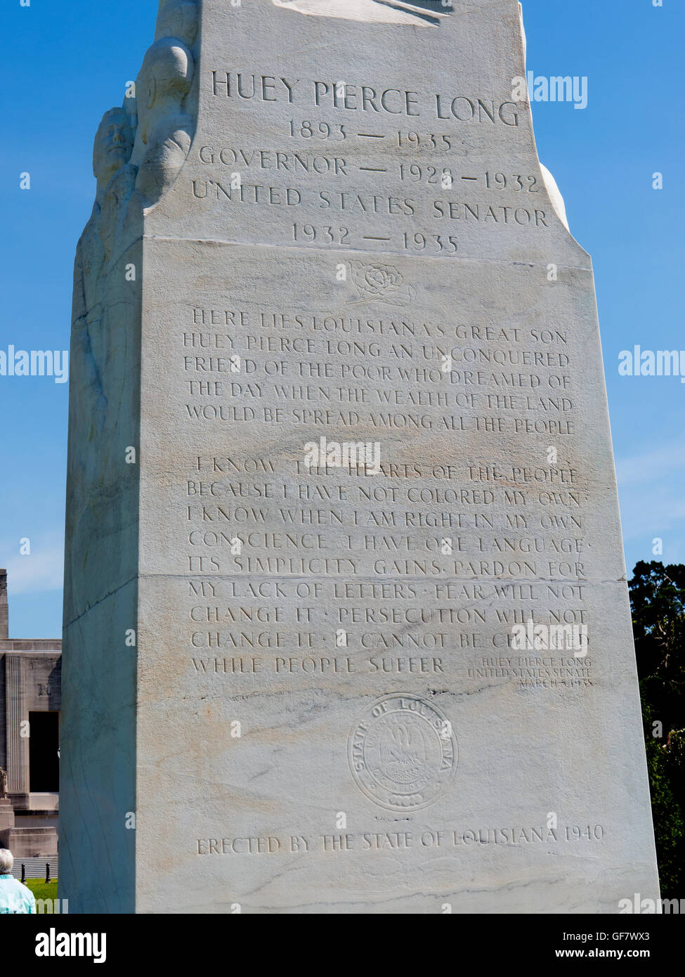 Statue of Governor Huey Long at the Louisiana State Capital, Building ...