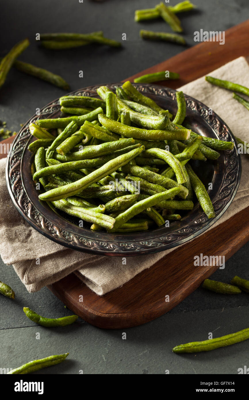 Healthy Nutritious Dehydrated Green Bean Chips for a Snack Stock Photo ...