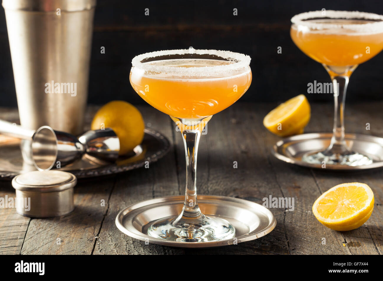 Refreshing Boozy Sidecar Cocktail with a Sugar Rim Stock Photo - Alamy
