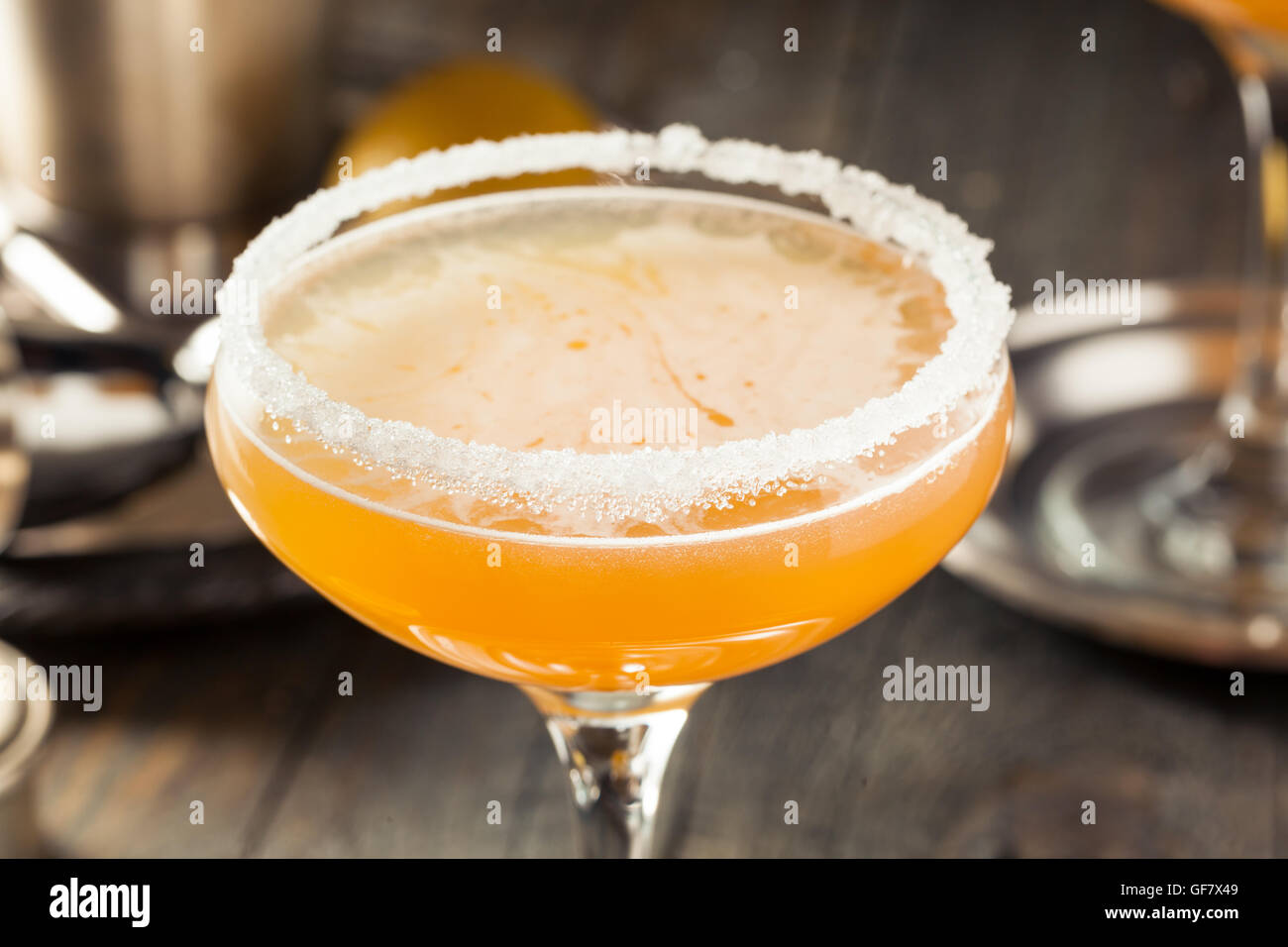 Refreshing Boozy Sidecar Cocktail with a Sugar Rim Stock Photo - Alamy