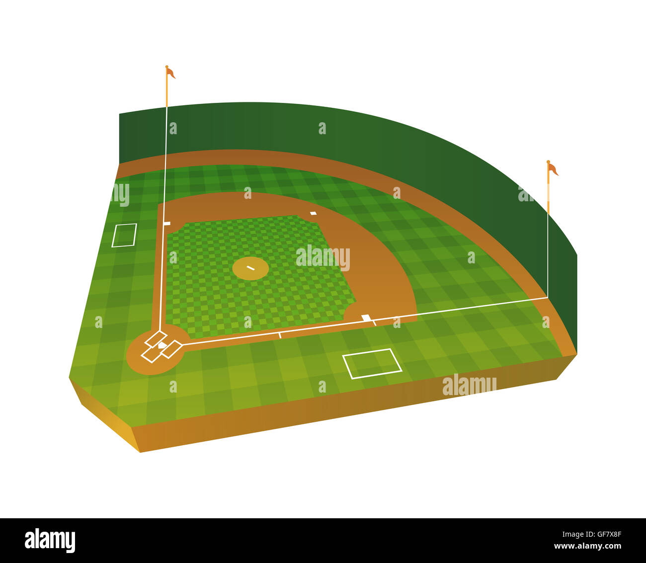 A realistic baseball field in 3D three dimensional. Vector EPS 10 ...