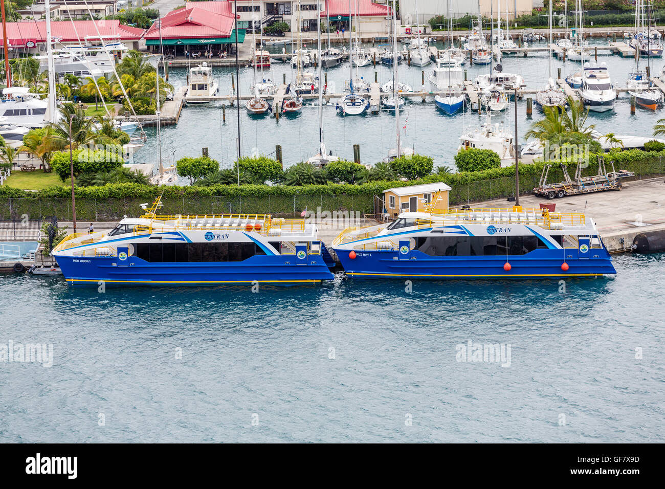 Two Blue VITran Ferries in ST Thomas Stock Photo - Alamy