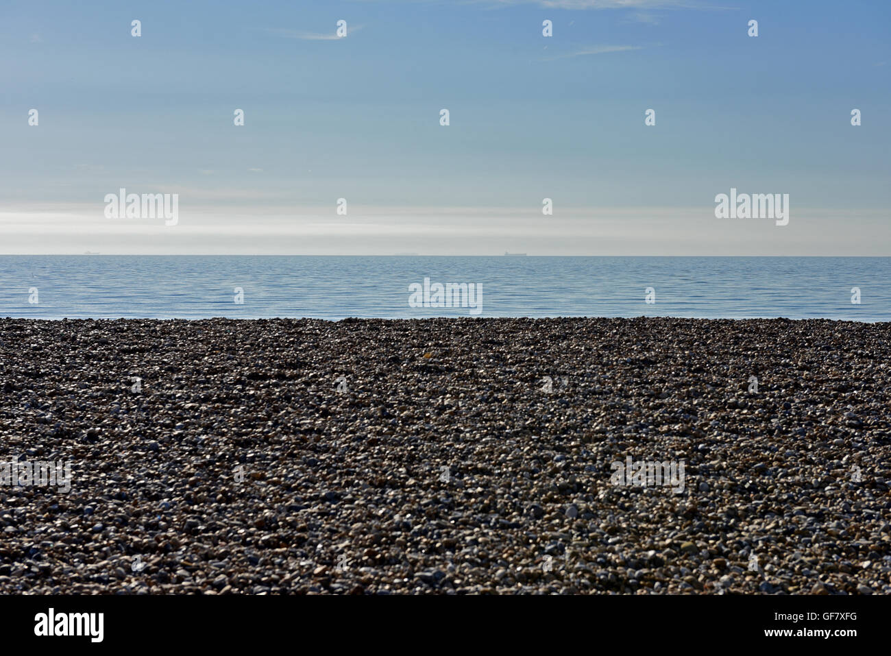 land, sea, sky - a view of the horizon off the kent coast Stock Photo ...