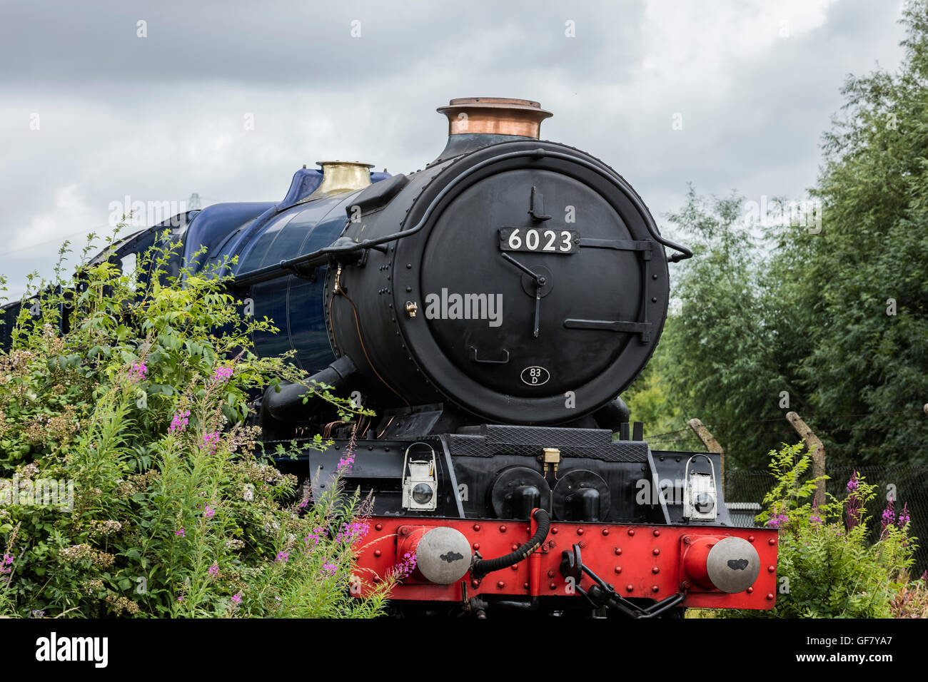 Restored King Edward II blue steam locomotive train Stock Photo - Alamy