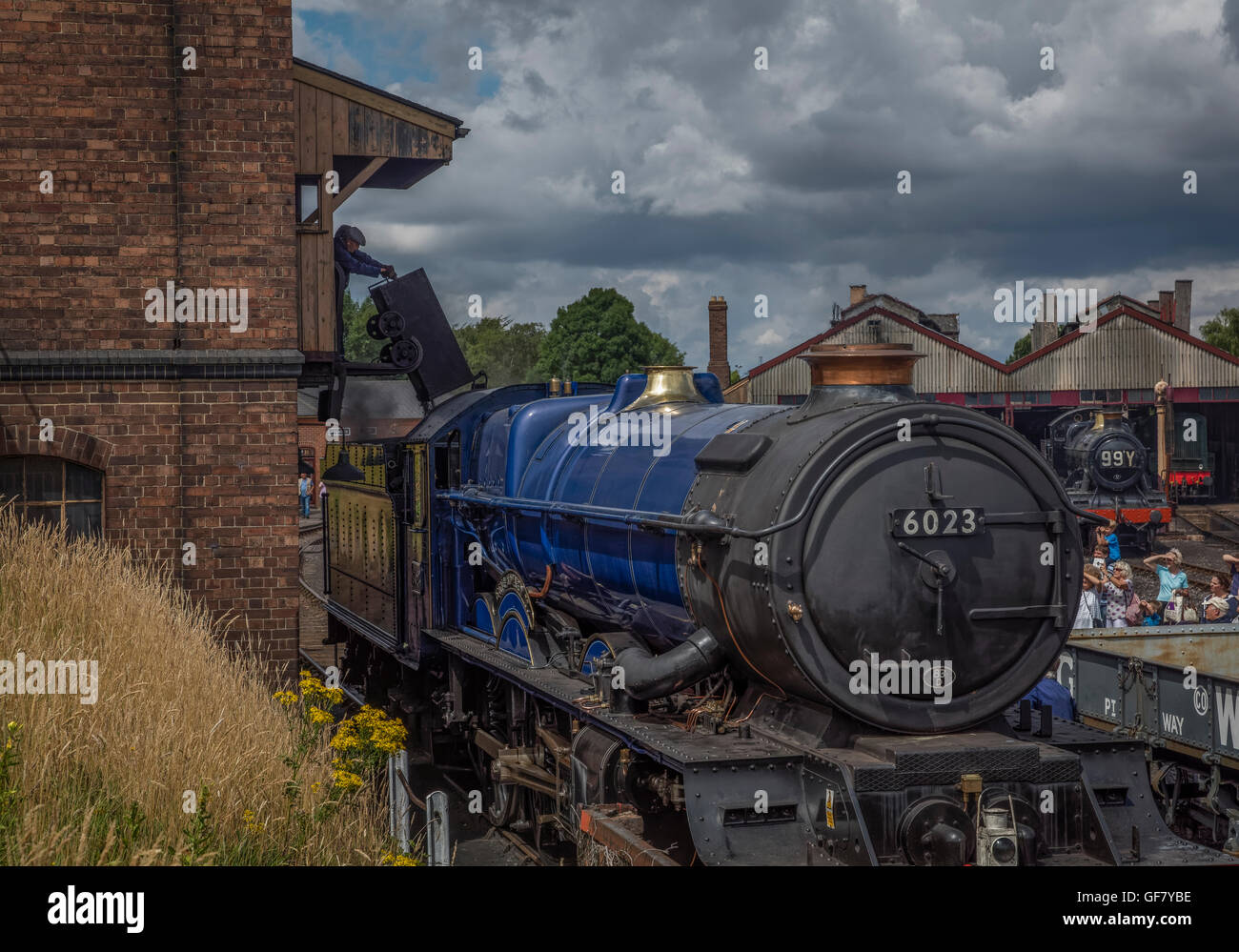 Restored steam engine King Edward II being filled with coal at the ...