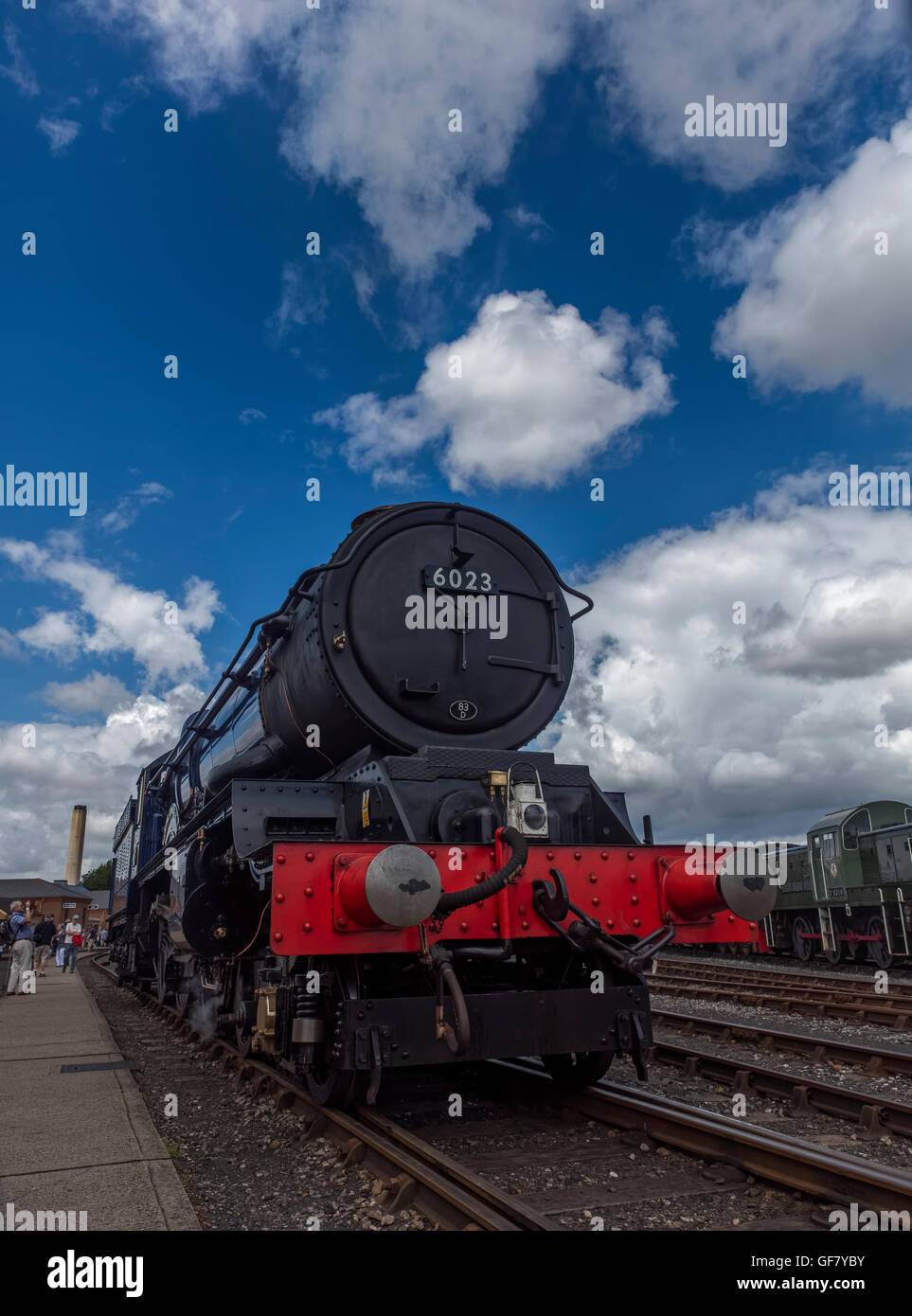 Restored King Edward II steam locomotive train engine with dramatic ...