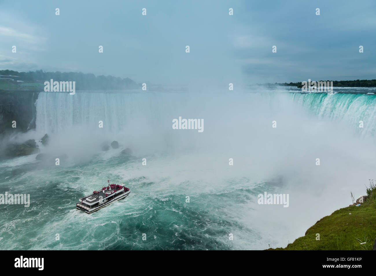 Waterfall boat hi-res stock photography and images - Alamy