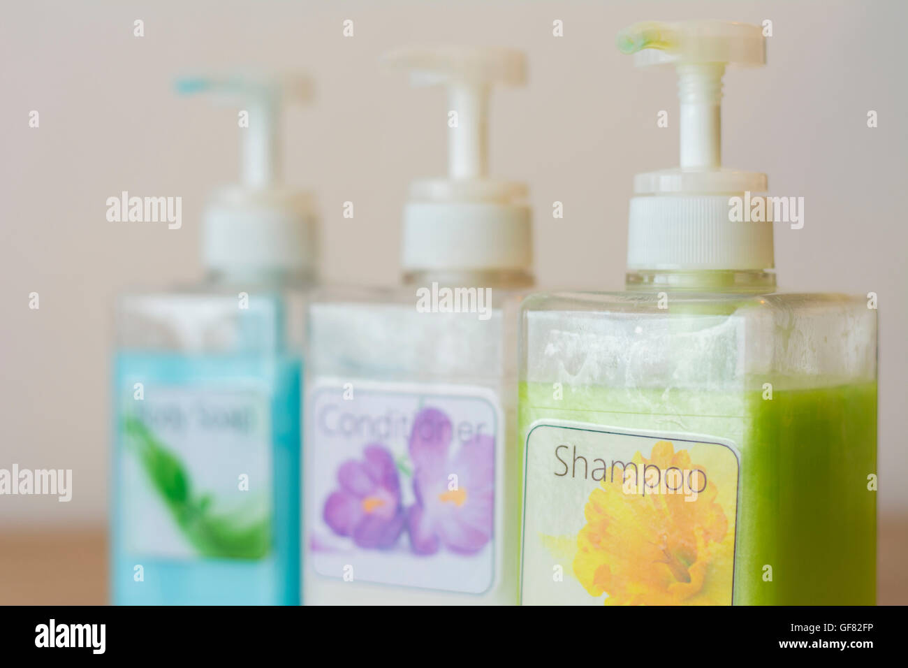A set of bathroom Body soap , Shampoo , Conditioner Stock Photo - Alamy