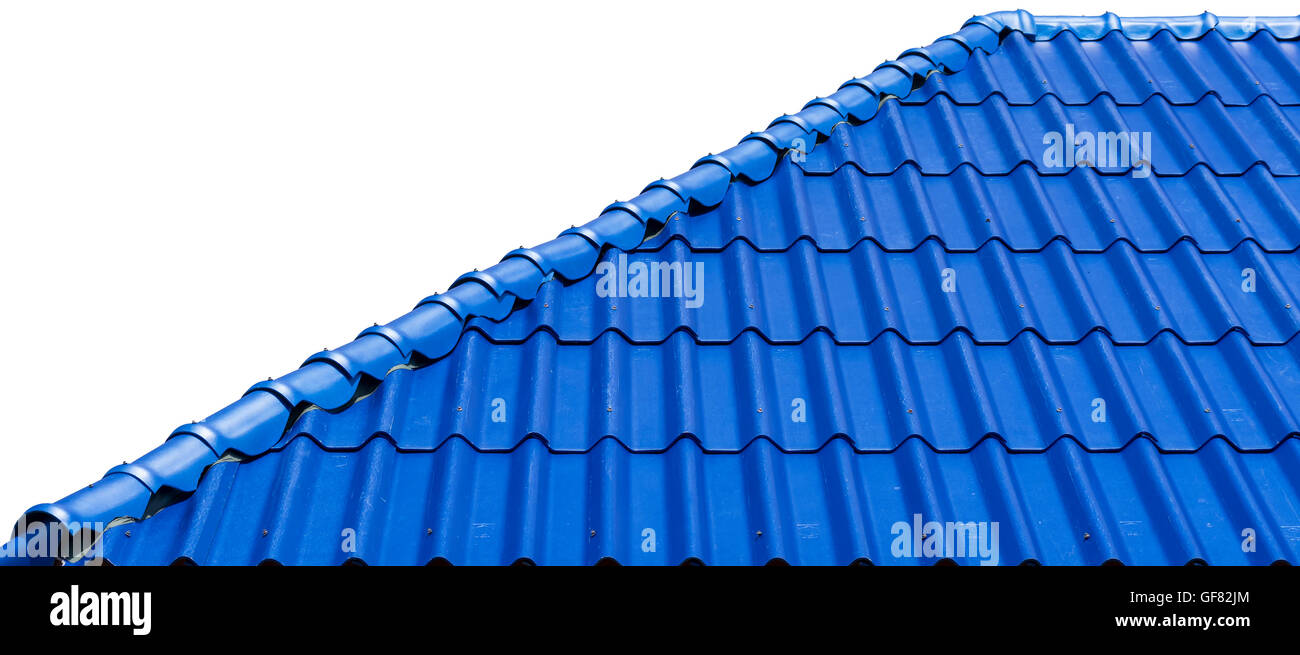 The blue pattern roof texture with sky background Stock Photo - Alamy
