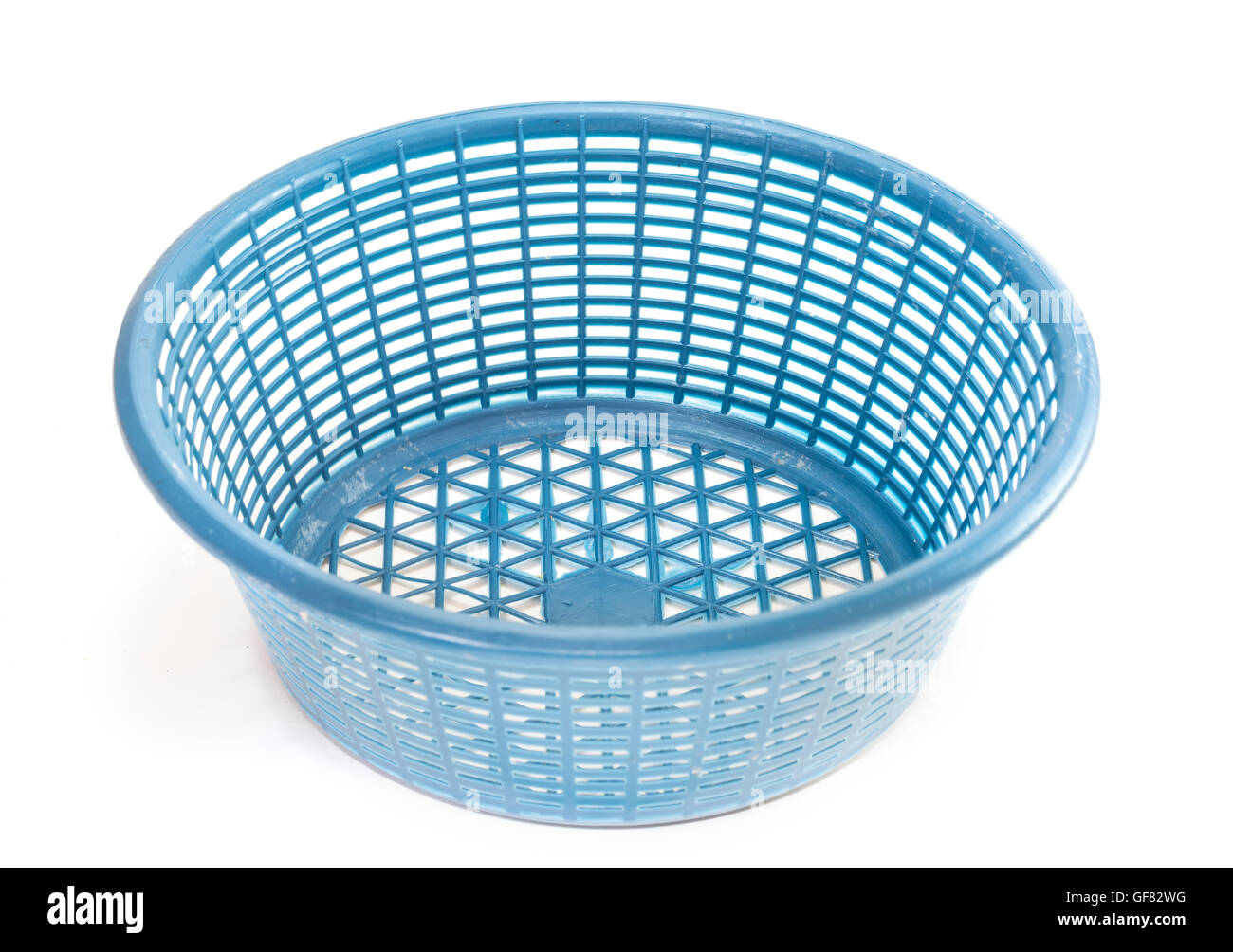 Blue Basket on white background Stock Photo - Alamy