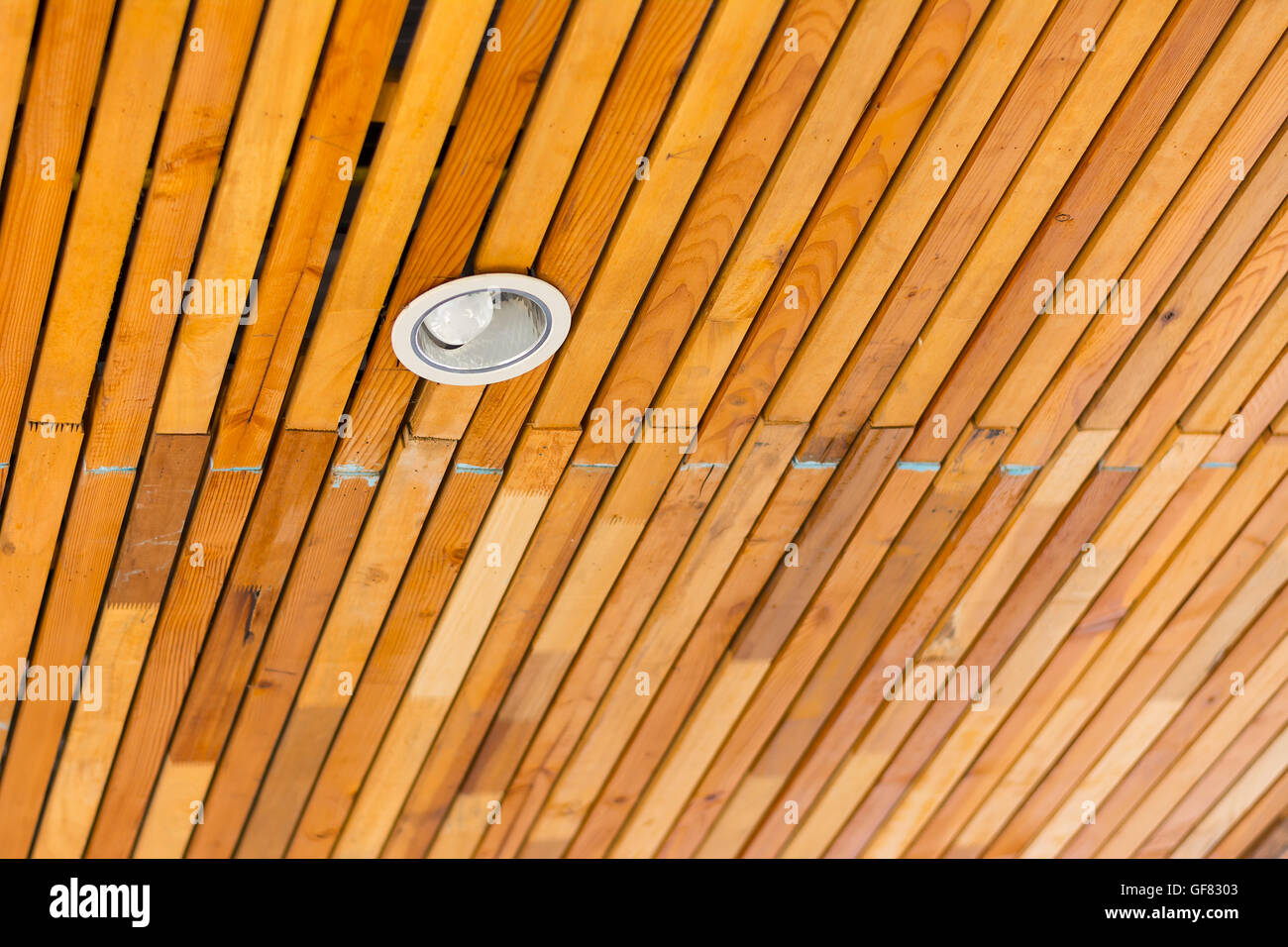 Wooden roof with downlight for interior Stock Photo - Alamy