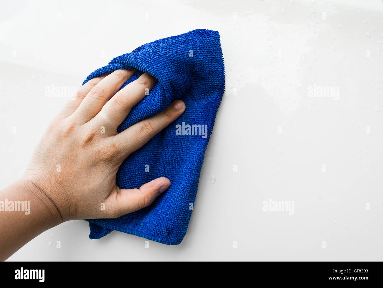 blue microfiber cloth for cleaning car Stock Photo - Alamy