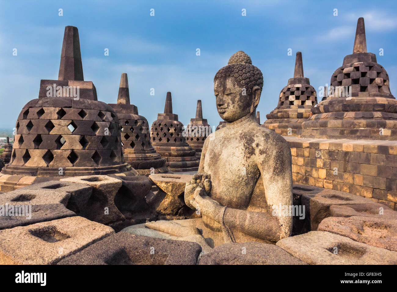 Borobudur Temple at day time, Yogyakarta, Java, Indonesia Stock Photo ...