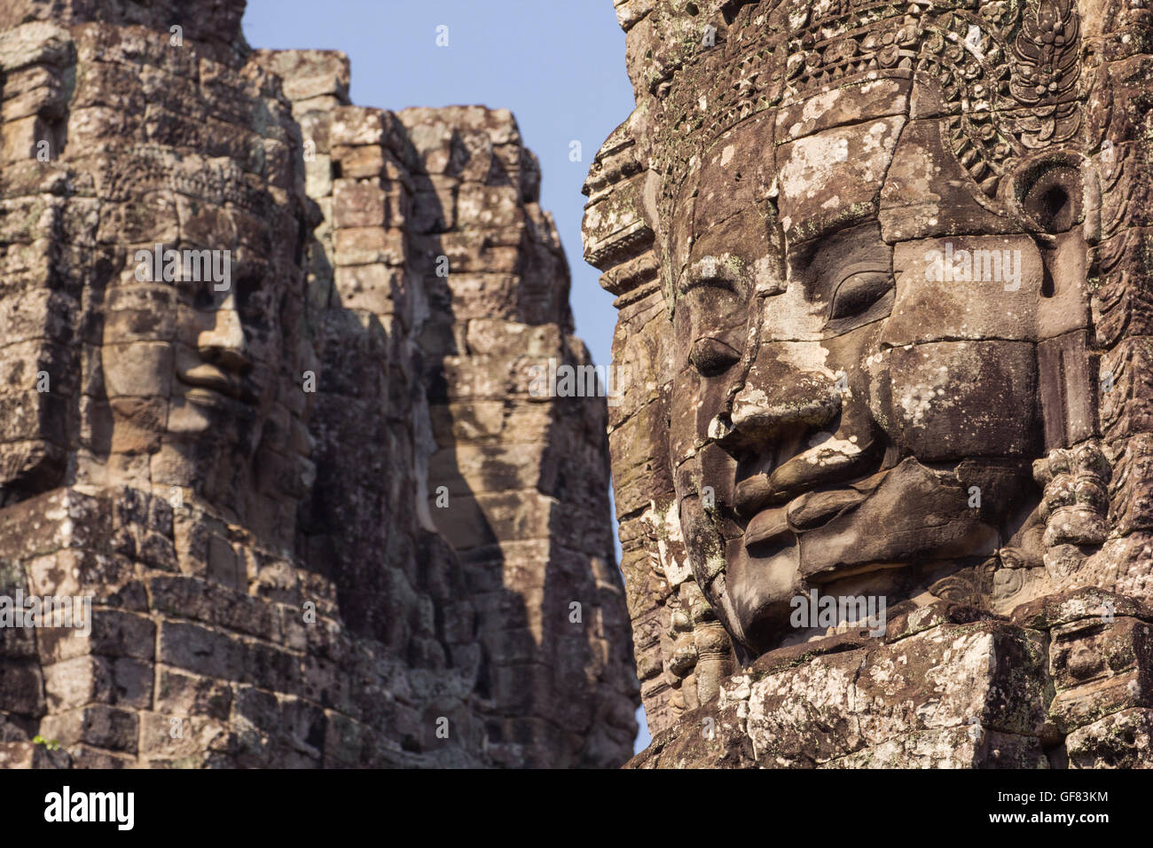 ancient of Prasat Bayon temple, Angkor Thom , is popular tourist ...